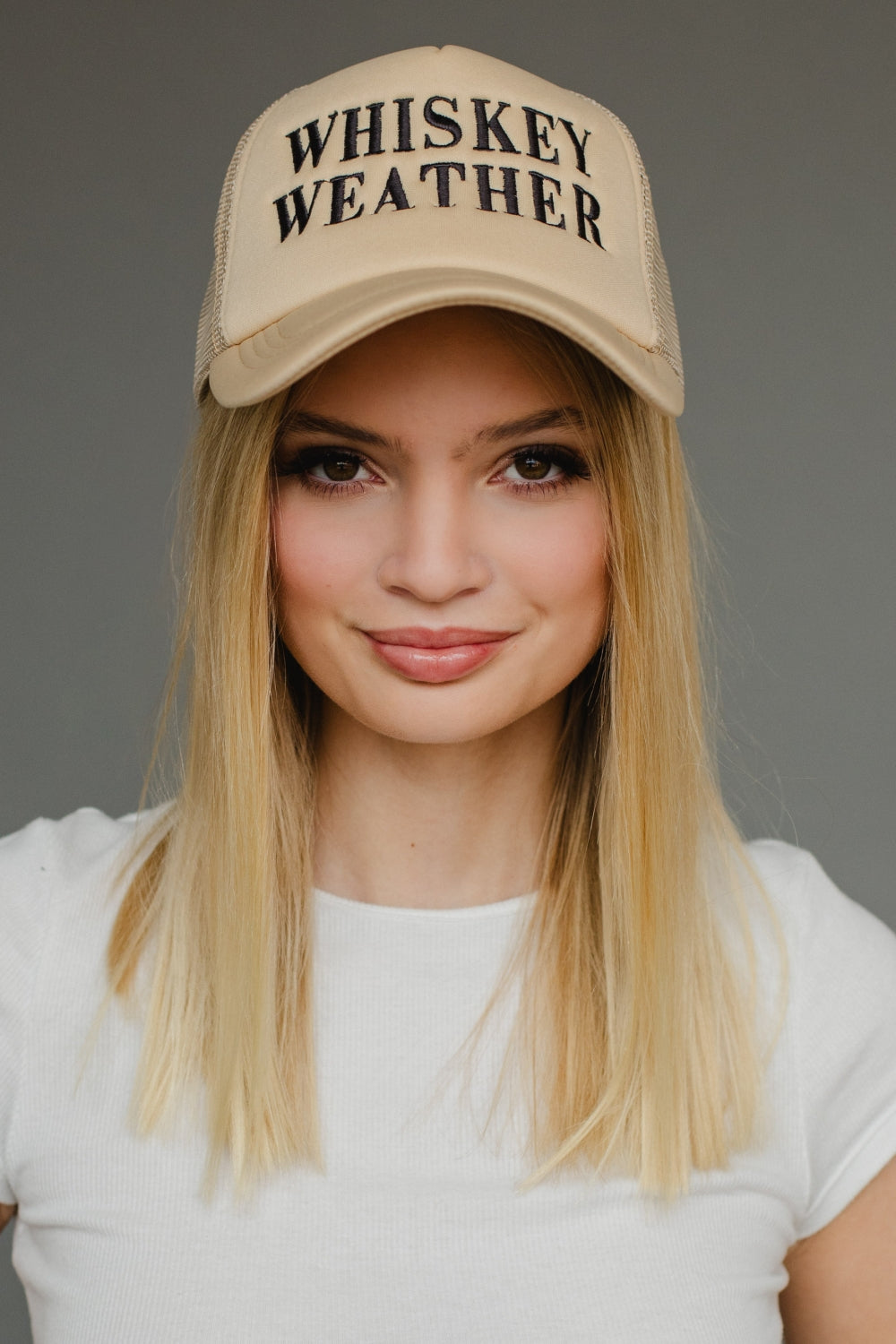 Tan & Dark Gray Whiskey Weather Trucker Hat – Panache Apparel Collection