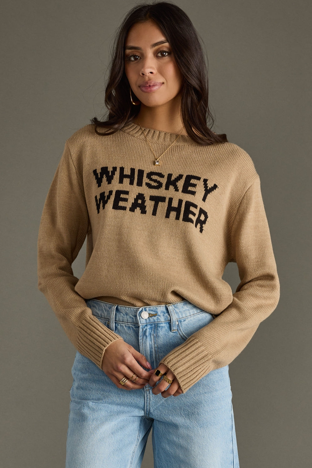 Tan Whiskey Weather Sweater – Panache Apparel Collection