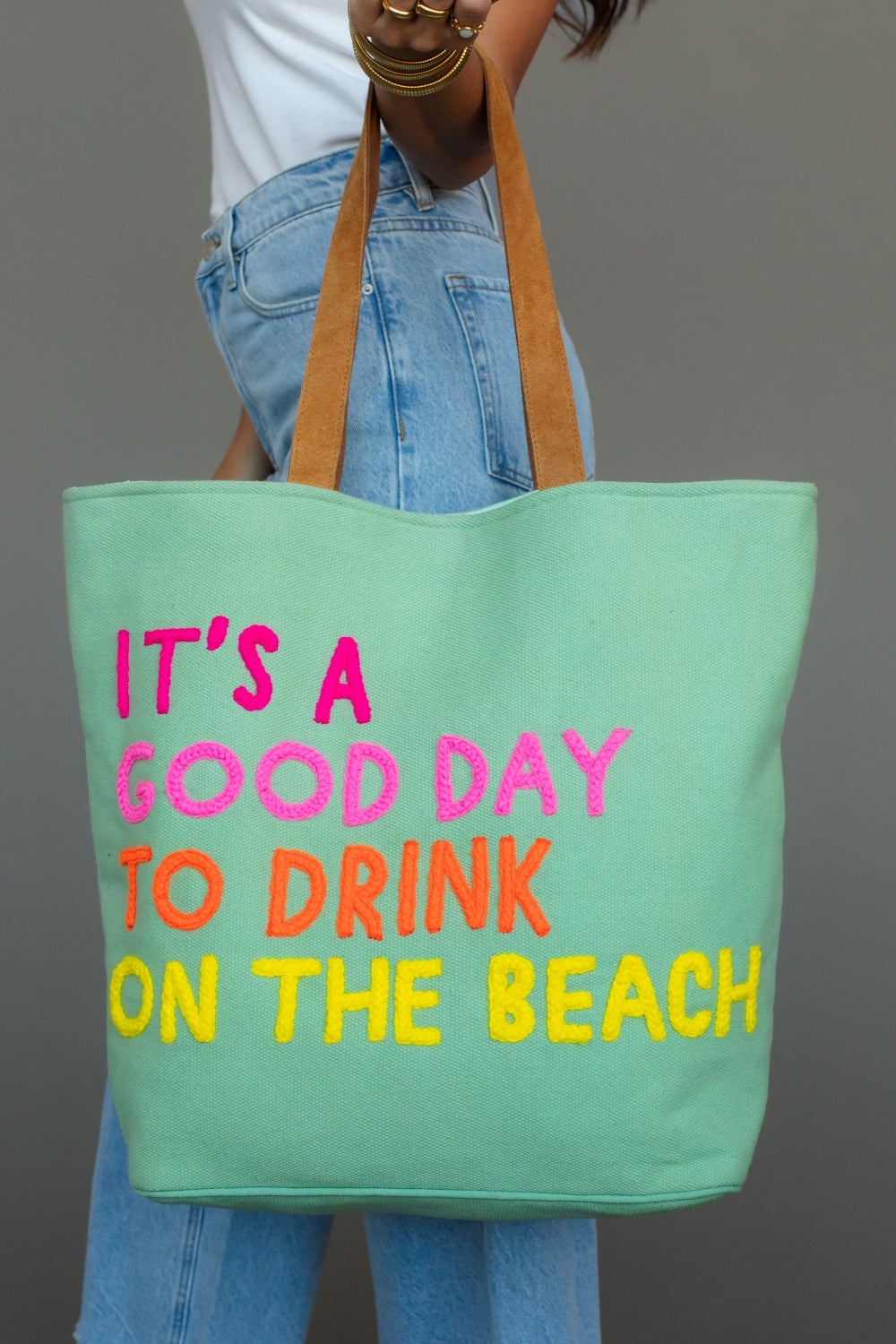 Mint Drink On The Beach Tote – Panache Apparel Collection